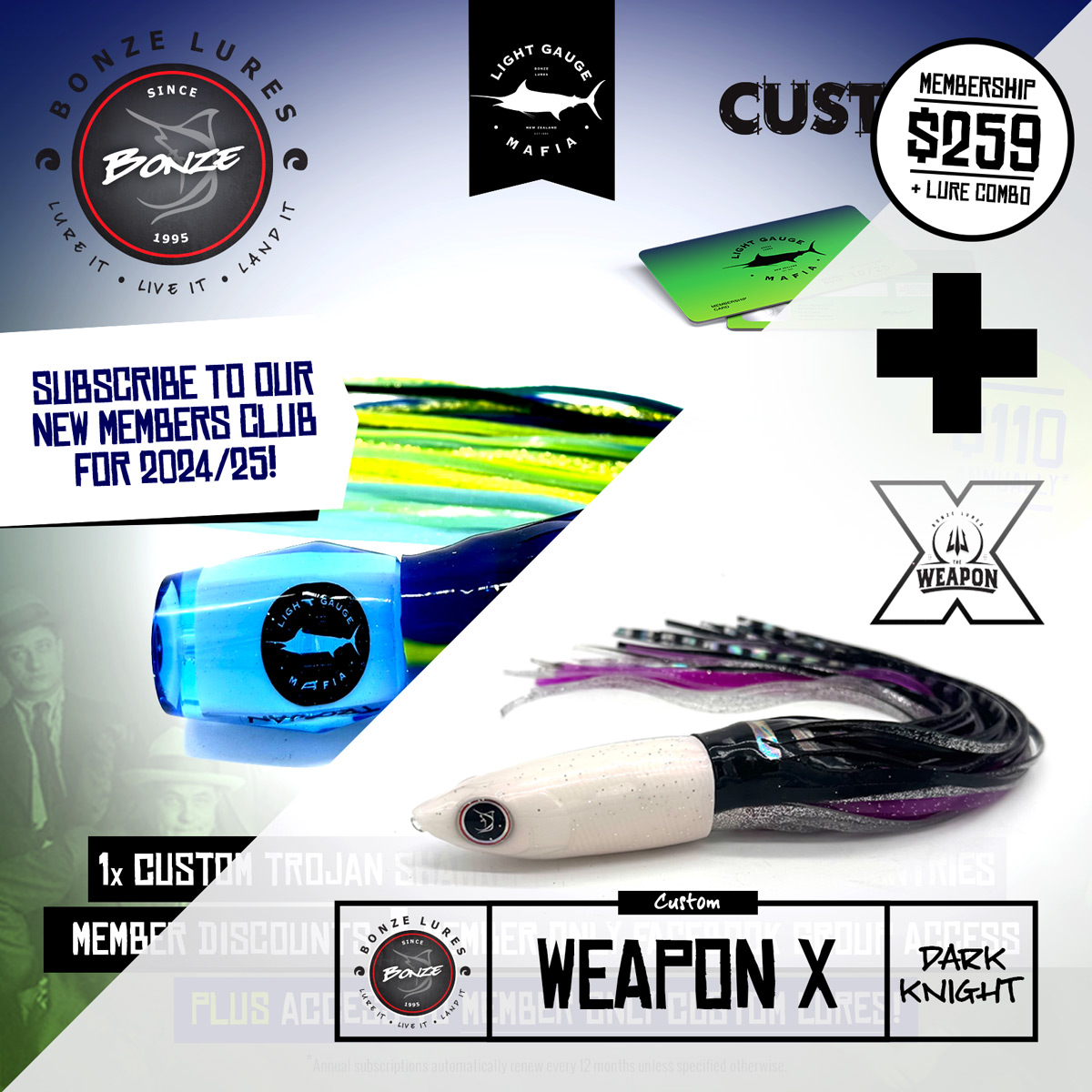 Light Gauge Mafia Membership Combo - BONZE LURES (NZ)